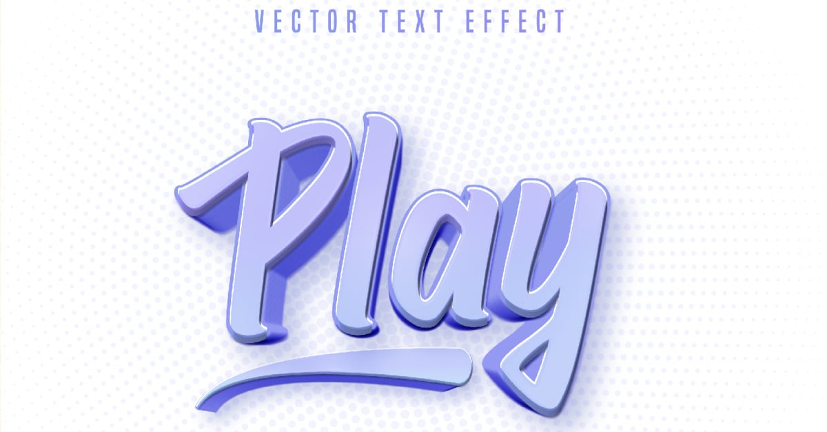 Play - Editable Text Effect, Cartoon Text Style, Graphics Illustration