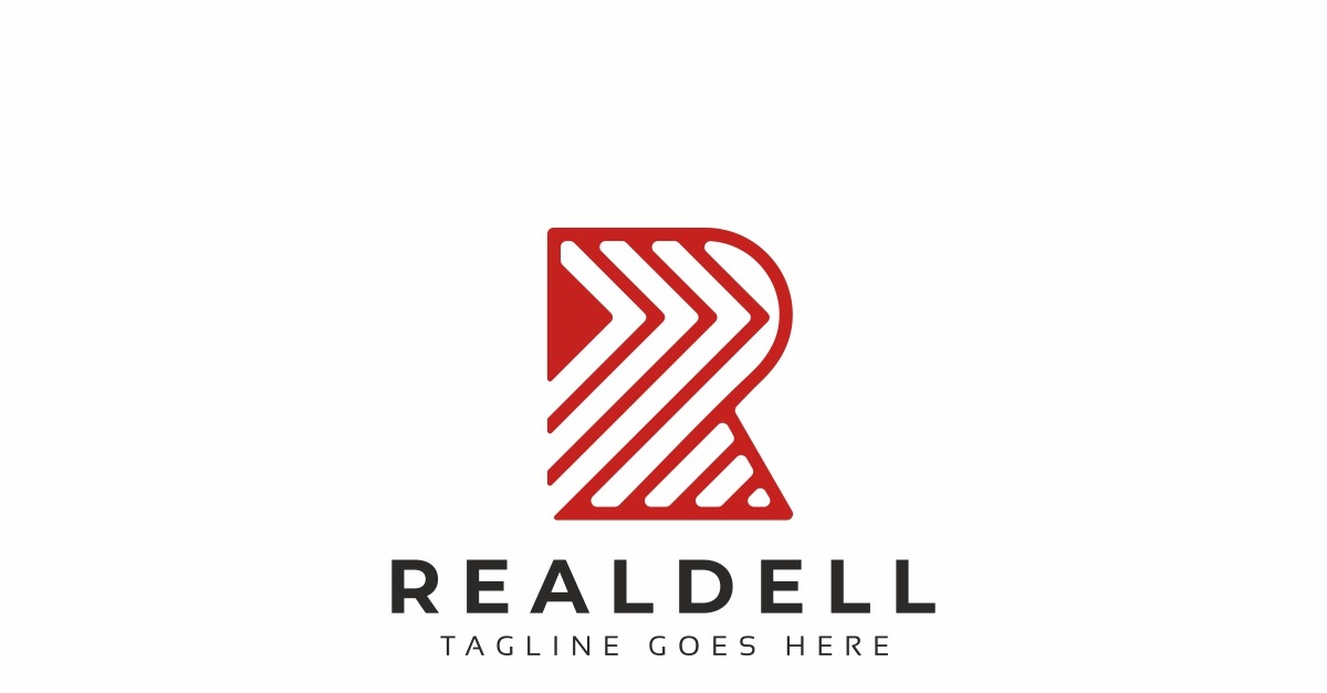 R Letter Red Logo Template #221608 - TemplateMonster