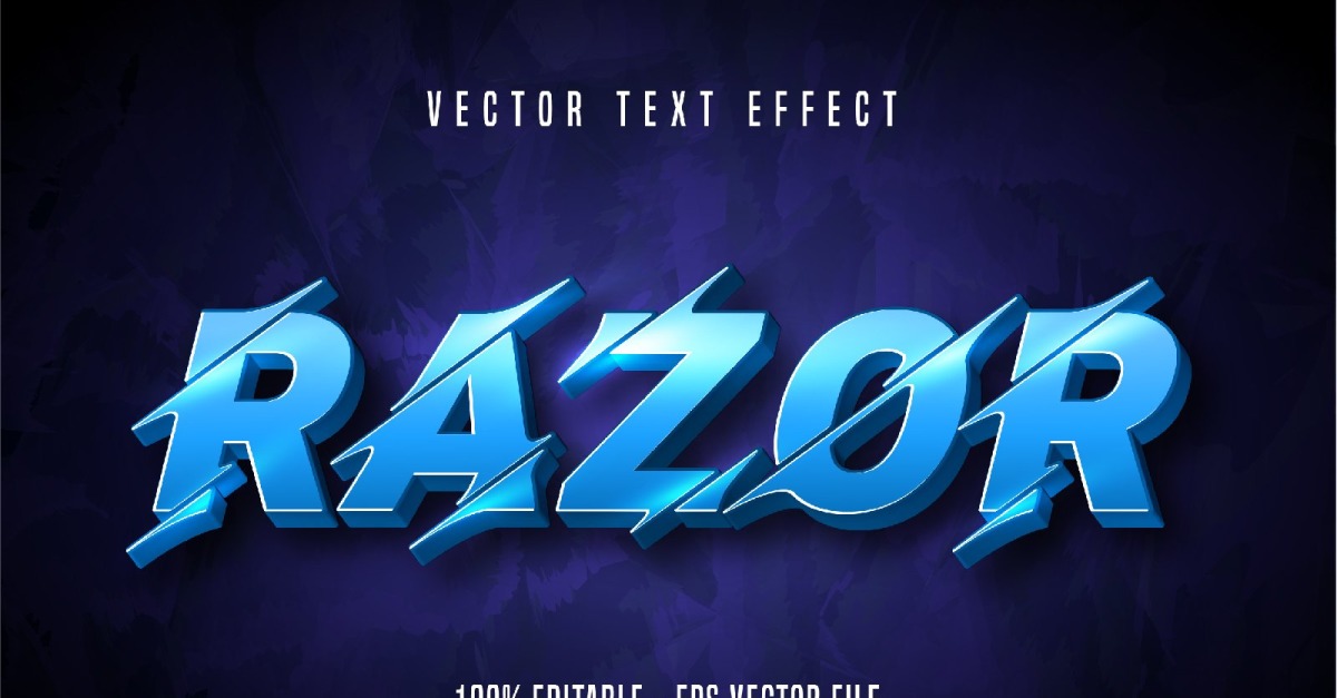 Razor - Editable Text Effect, Cutout And Cartoon Text Style, Graphics ...