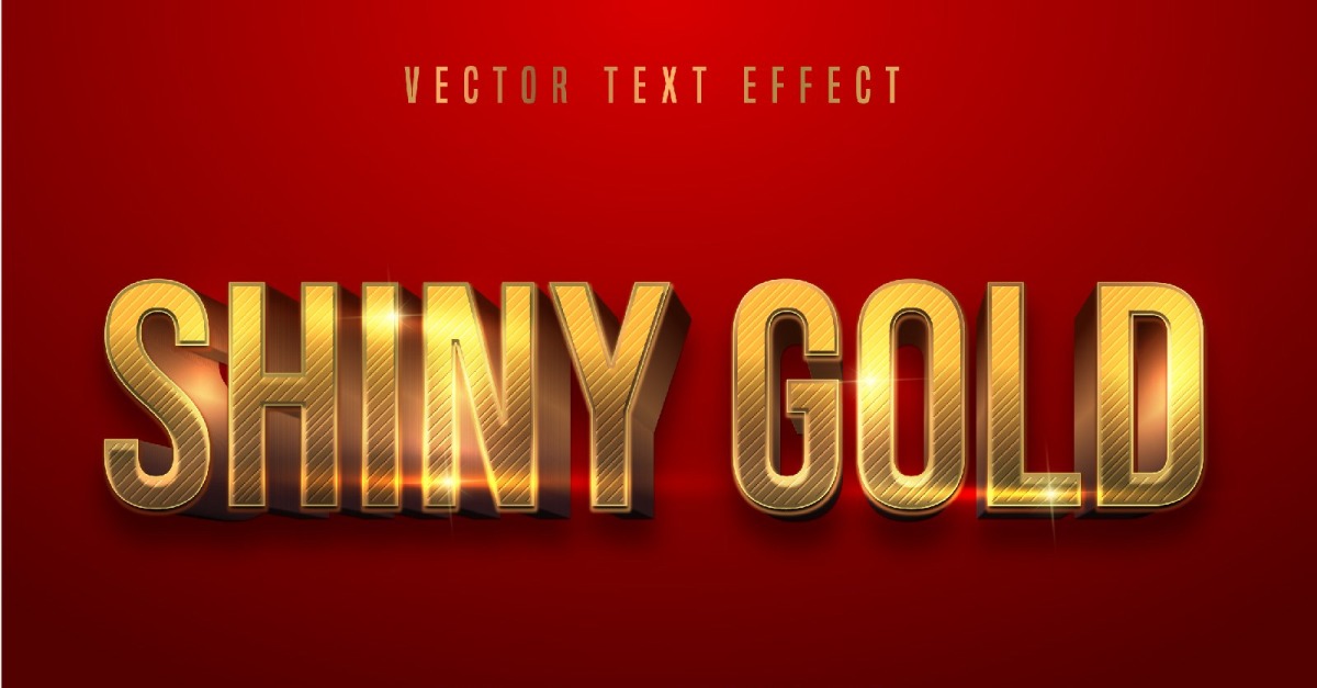 Shiny Gold - Editable Text Effect, Golden Text Style, Graphics Illustration