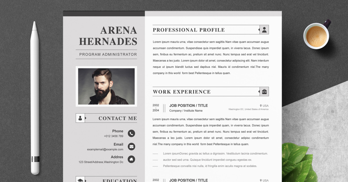 Arena Hernades / Resume Template #221880 - TemplateMonster