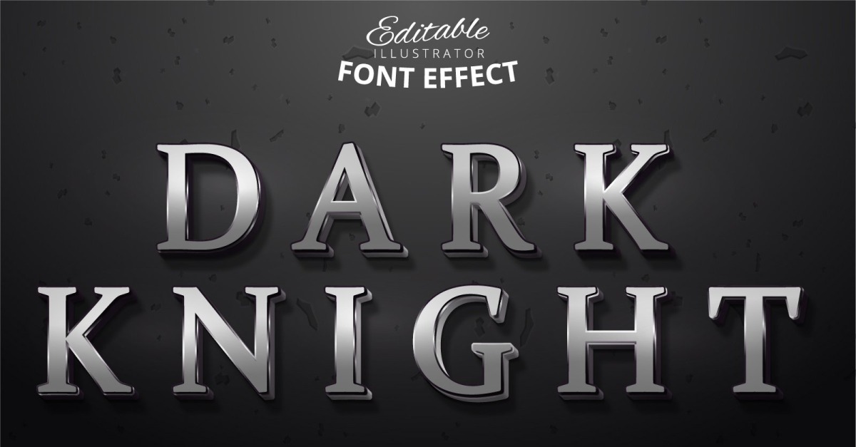 Dark Knight - Editable Text Effect, Metallic Silver Text Style ...