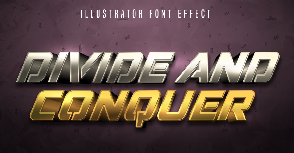 Divide And Conquer - Editable Text Effect, Golden And Silver Text Style ...