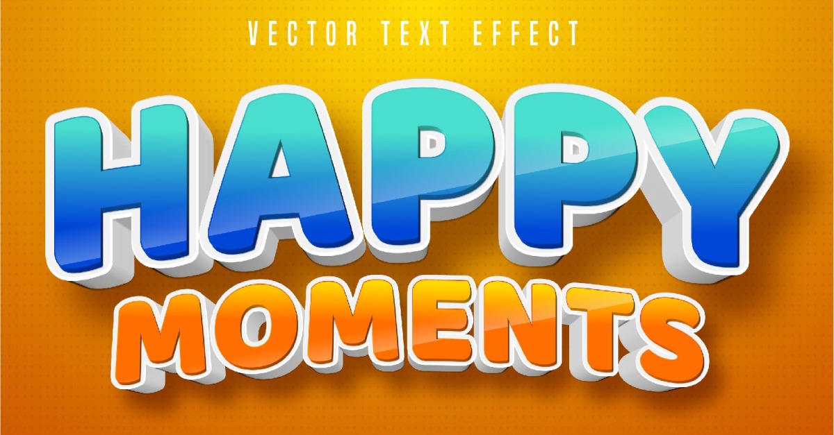 Happy Moments - Editable Text Effect, Comic And Cartoon Text Style ...