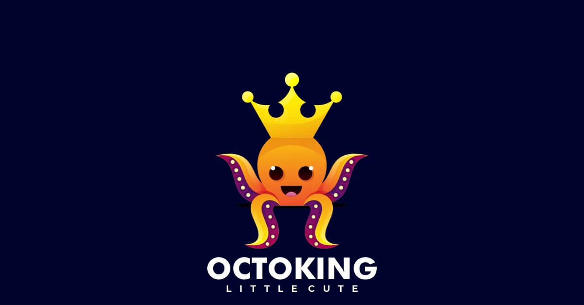 Octopus King Gradient Logo #221900 - TemplateMonster