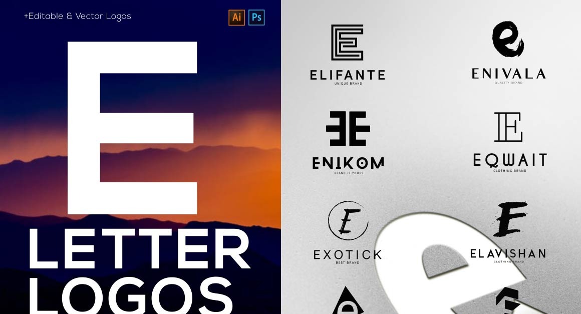 20 Logos alfabéticos de letras E