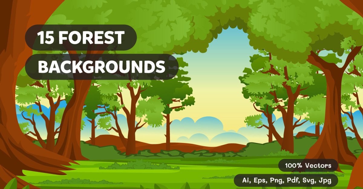 15 fondos de vector de bosque #222404 - TemplateMonster