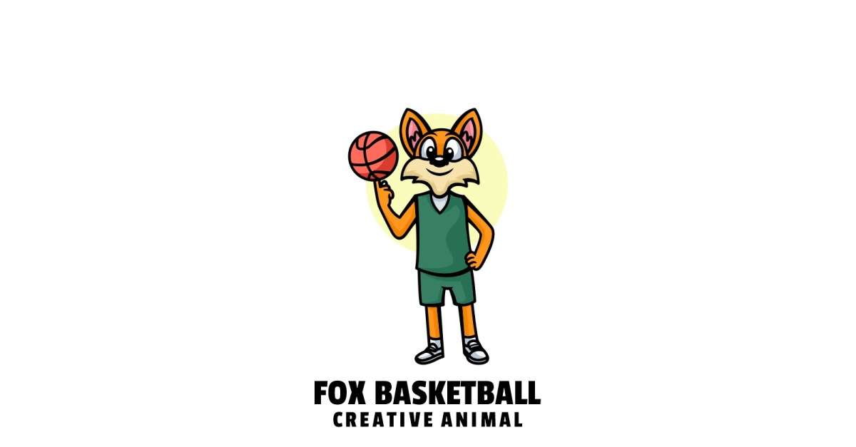 Fox Basketball Cartoon Logo Style #222682 - TemplateMonster
