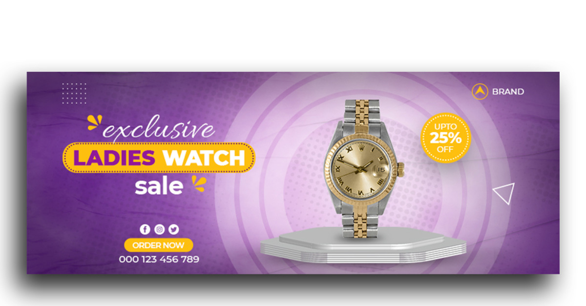 Ladies Watch Sale Facebook Cover Template - TemplateMonster