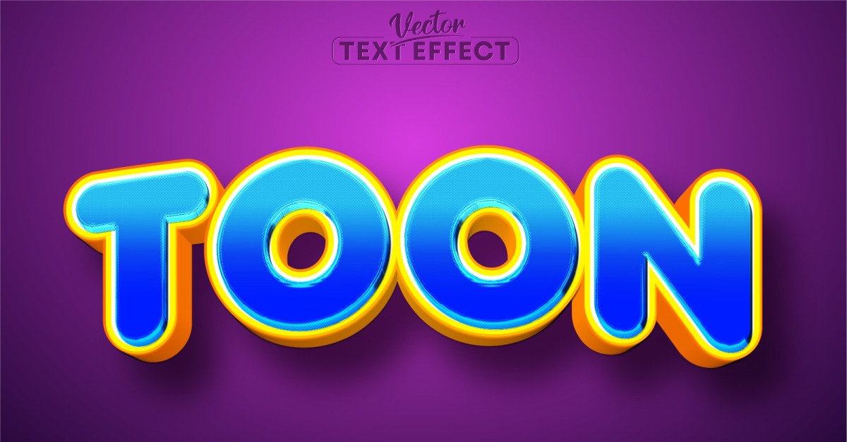 Toon - Editable Text Effect, Blue Color Cartoon Text Style, Graphics ...