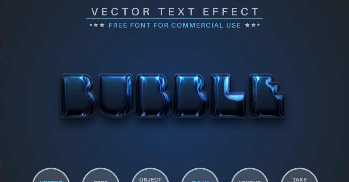 Dark Bubble - Editable Text Effect, Font Style, Graphics Illustration