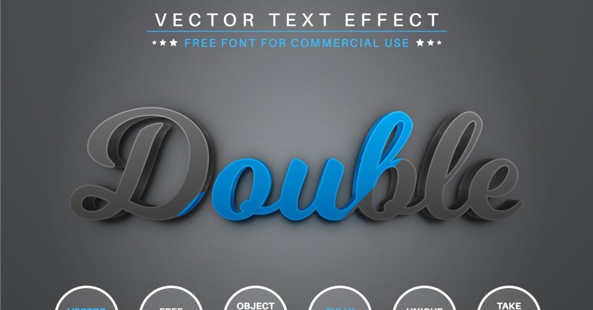 Double Color - Editable Text Effect, Font Style, Graphics Illustration