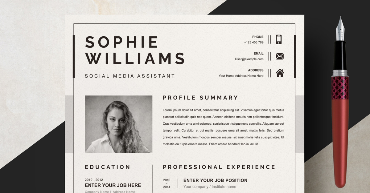 Sophie / Professional Resume #222767 - TemplateMonster