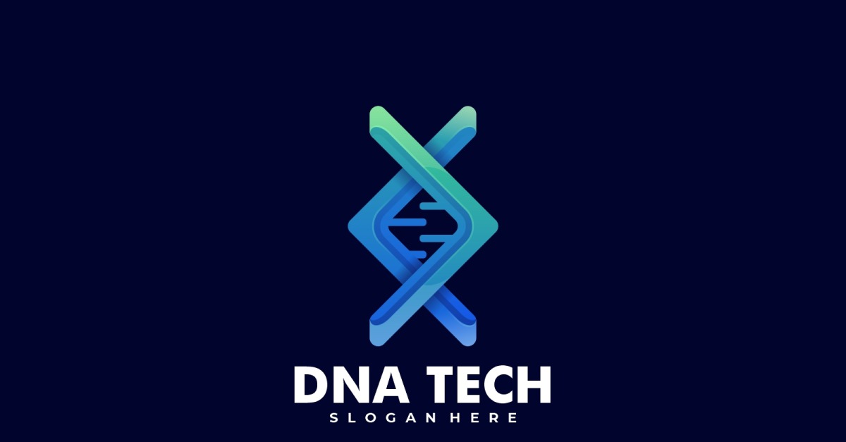 DNA Tech Gradient Logo Template #222866 - TemplateMonster