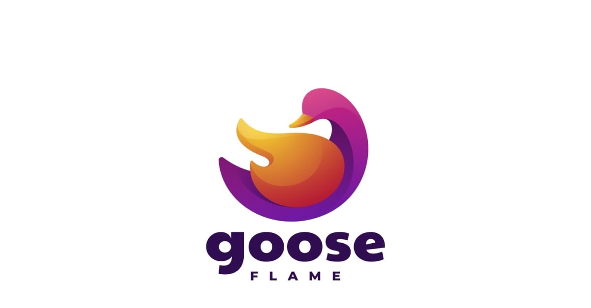 Goose Flame Gradient Colorful Logo #223145 - TemplateMonster