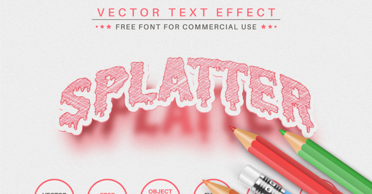 Splatter Red Drawing - Editable Text Effect - TemplateMonster