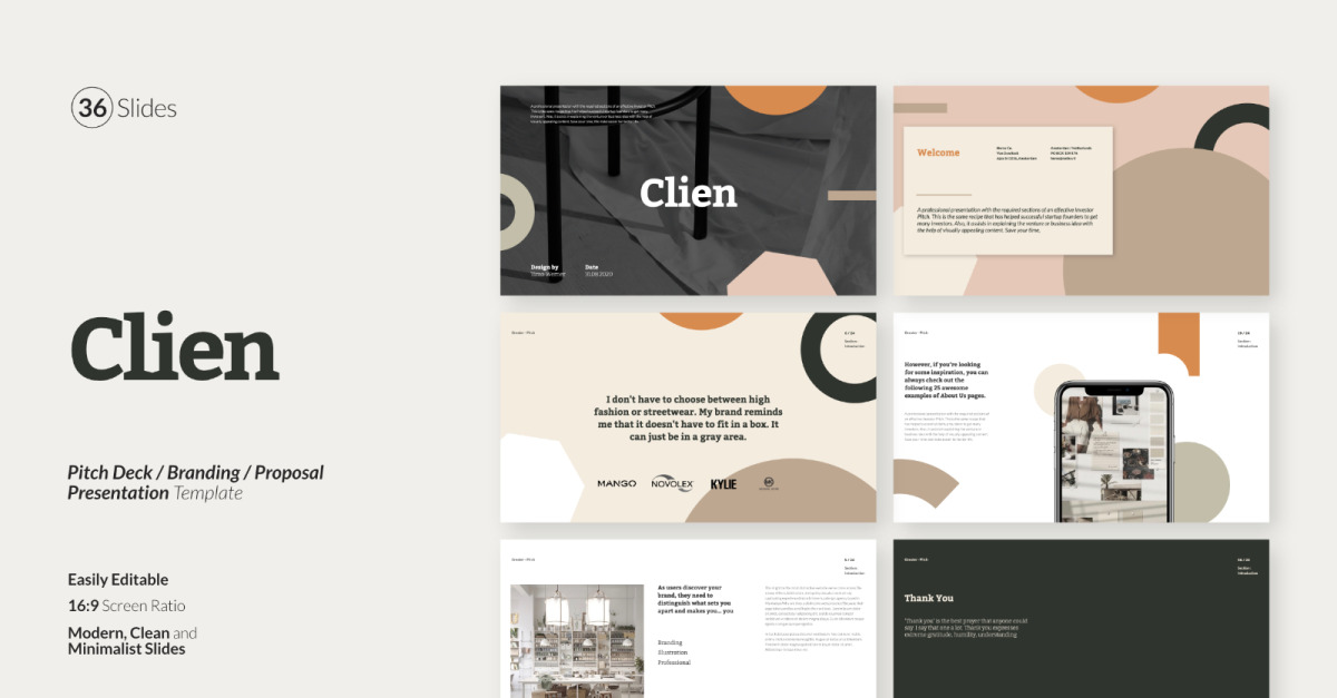 Clien - Pitch Deck Presentation Powerpoint Template
