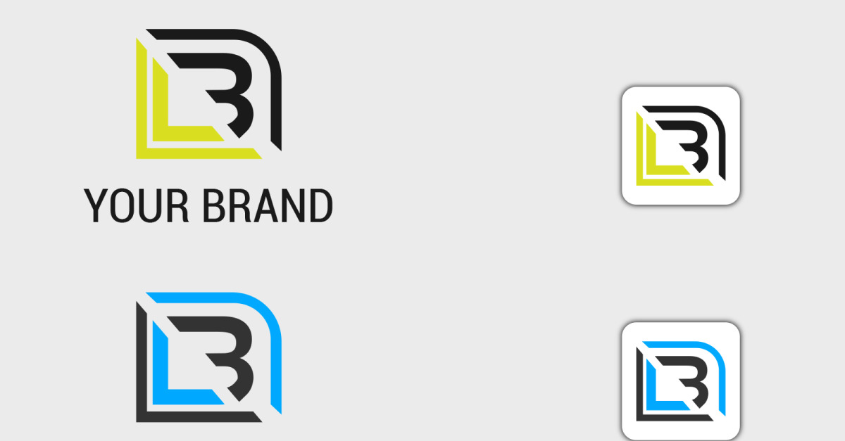 B L or L B Logo Design Vector template - TemplateMonster