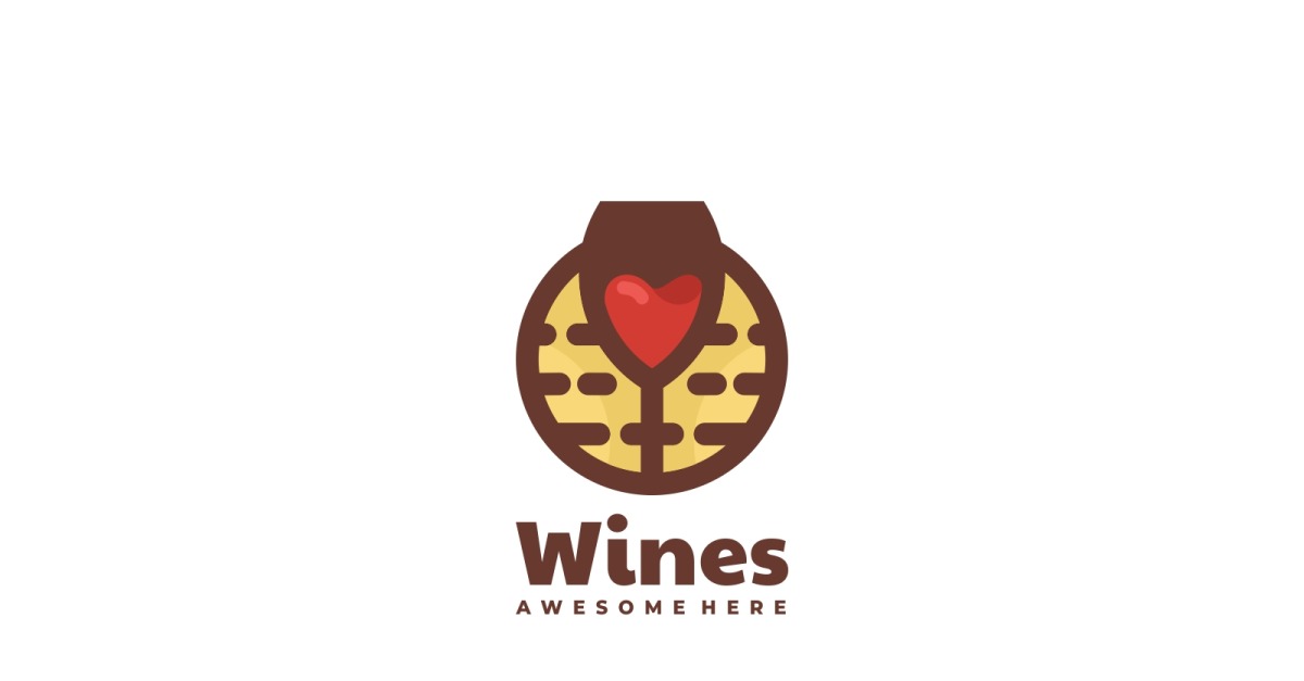 Wine Simple Logo Template #223356 - TemplateMonster