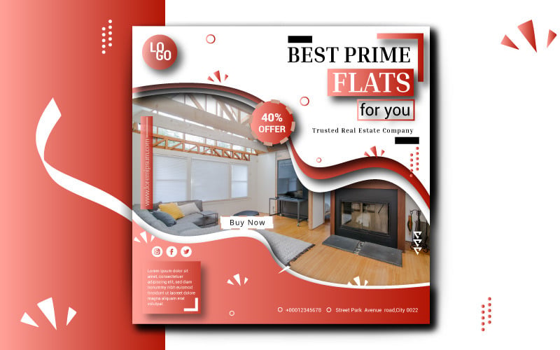 Best Prime Flats Social Media Sale Banner - TemplateMonster