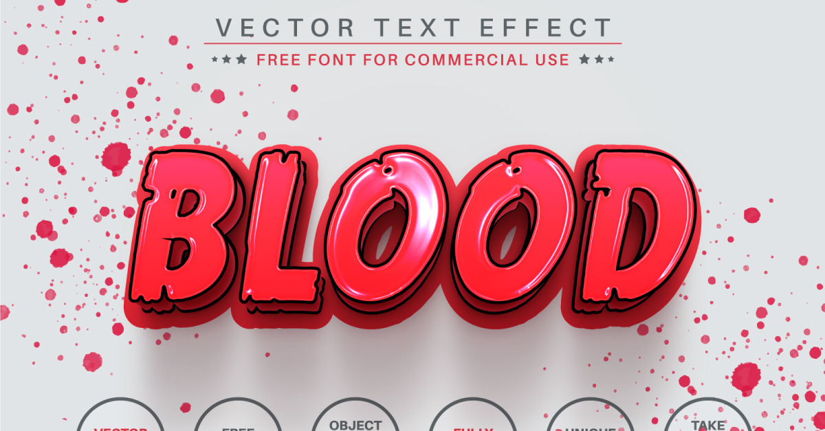 Fluid Blood - Editable Text Effect, Font Style, Graphics Illustration