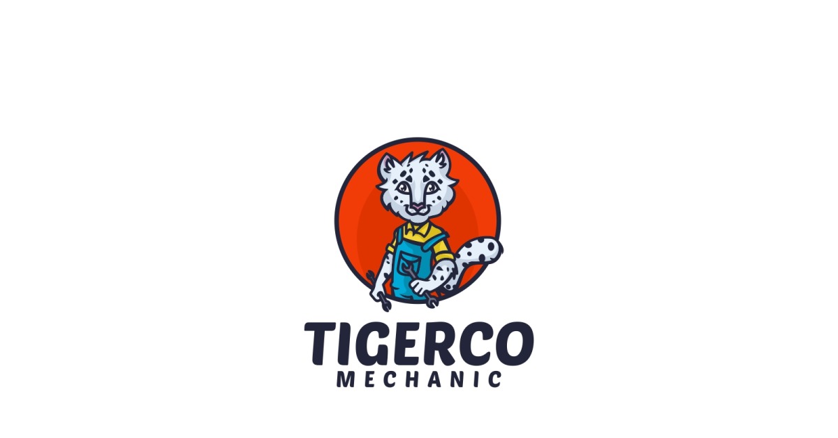 Tiger Mechanic Cartoon Logo #223434 - TemplateMonster