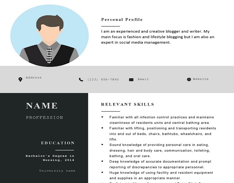 Printable Resume Templates #223697 - TemplateMonster
