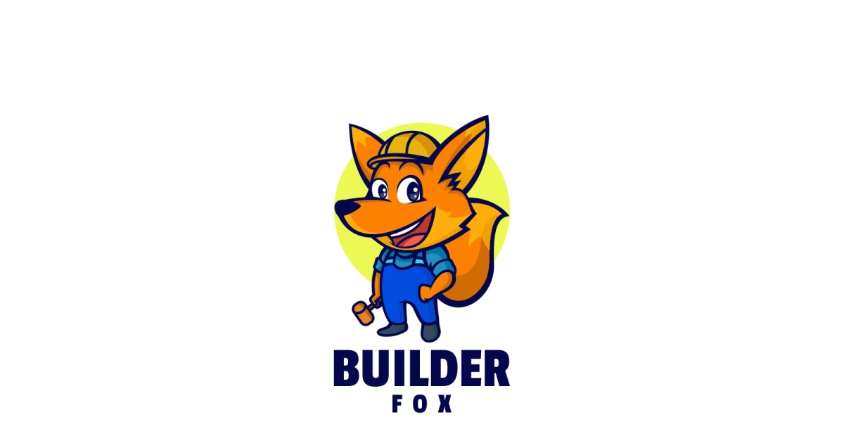 Builder Fox Cartoon Logo Style #223754 - TemplateMonster