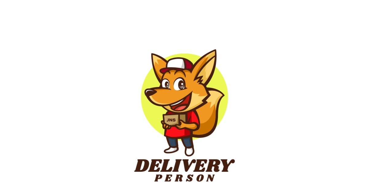 Delivery Fox Cartoon Logo #223758 - TemplateMonster