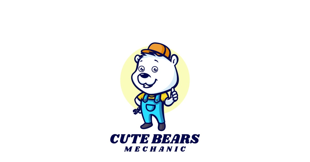 Cute Bear Mechanic Cartoon Logo #223974 - TemplateMonster