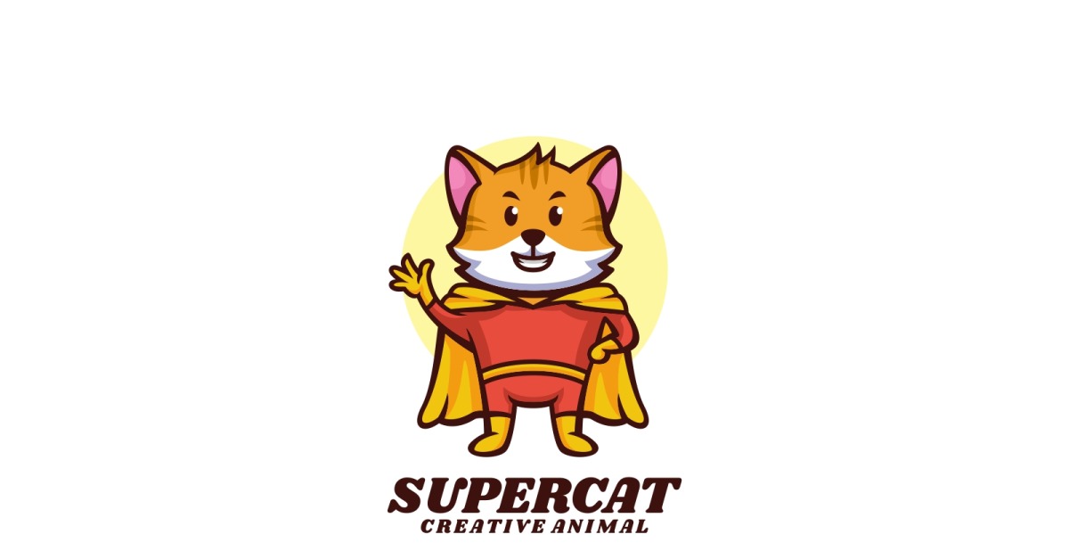 Süper Kedi Karikatür Logo Tarzı #223978 - TemplateMonster