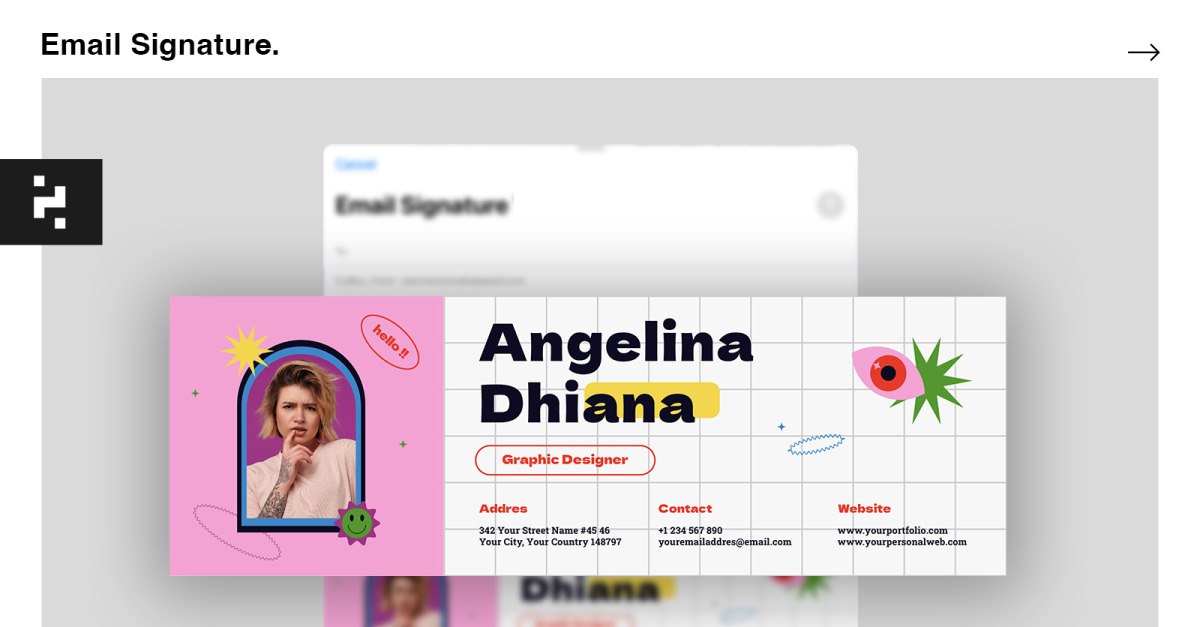 Retro Email Signature Template #224032 - TemplateMonster