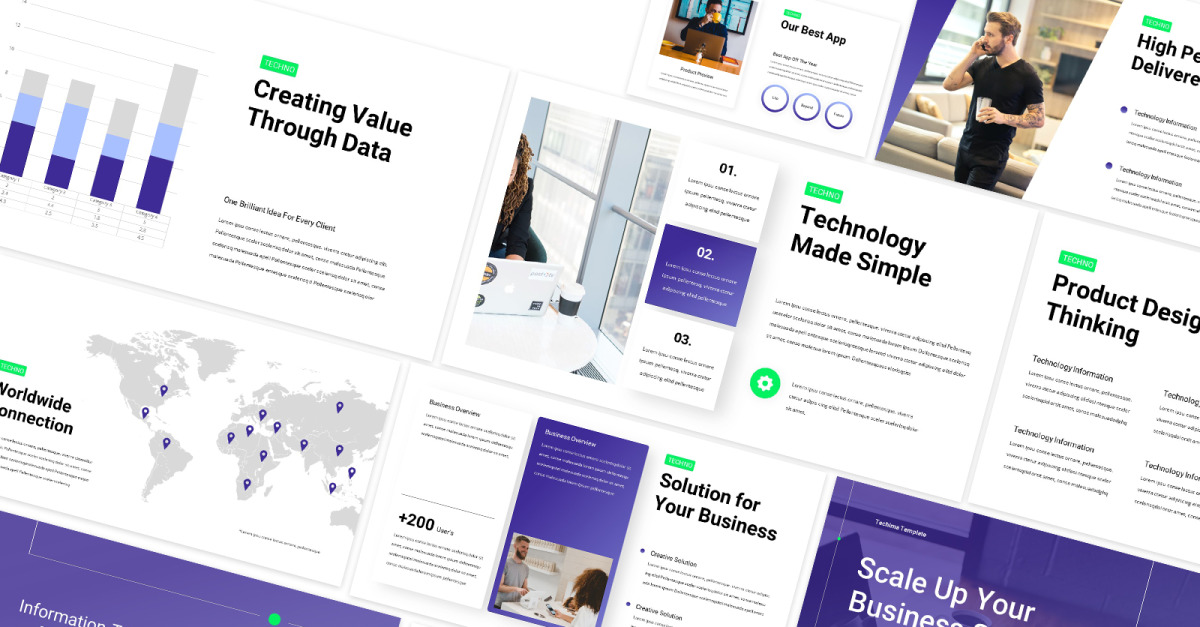 Modello PowerPoint di Techima Business Solutions