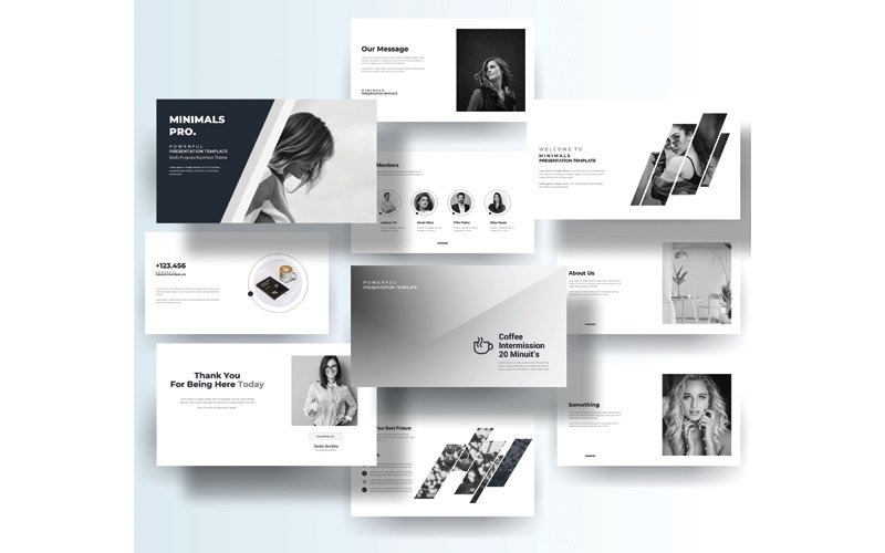 Temiz Basit Minimal Powerpoint Sunumu - TemplateMonster