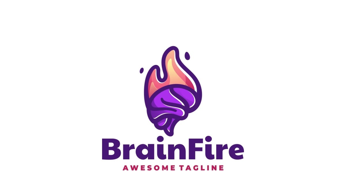 Beyin Ateşi Basit Logo Şablonu #224346 - TemplateMonster