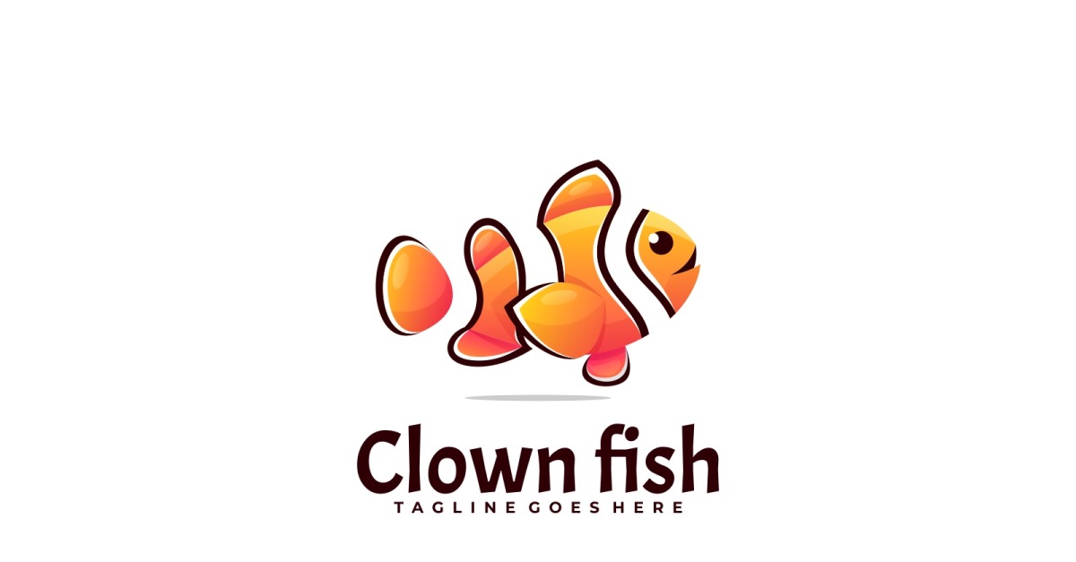 Clown Fish Gradient Logo Style #224336 - TemplateMonster
