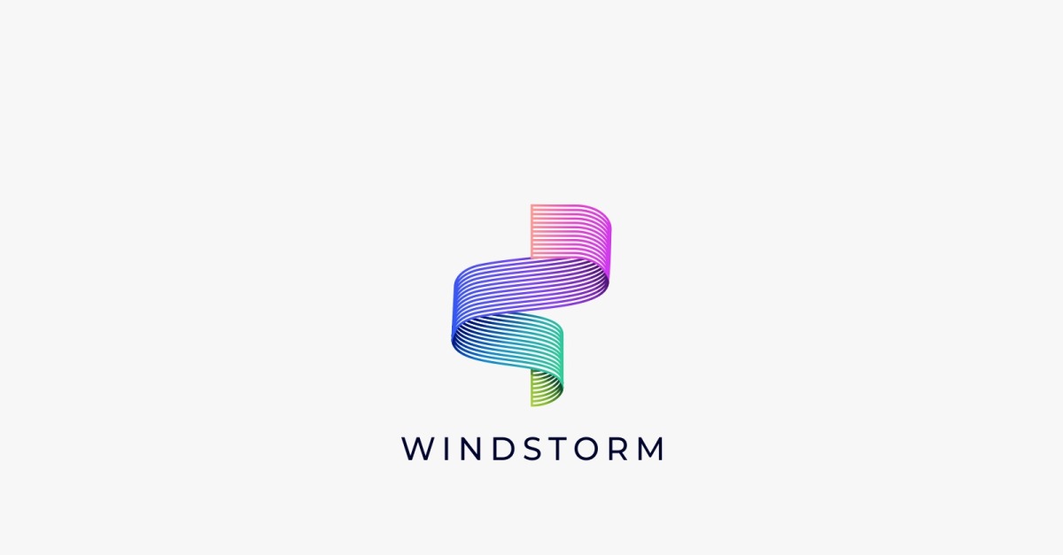 Windstorm Line Gradient Logo #224314 - TemplateMonster