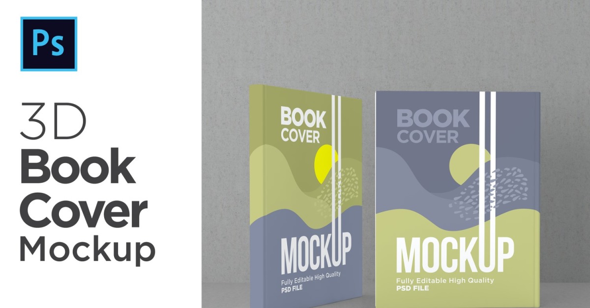 Two 3d Rendering Books Cover Mockup Template