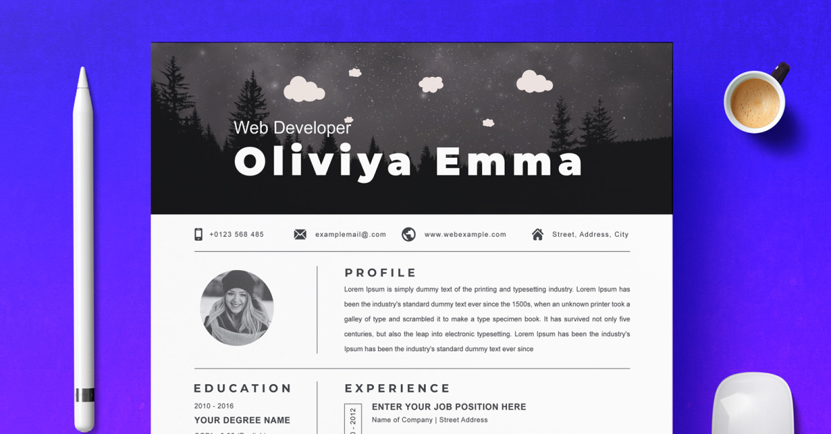 Oliviya Emma /Resume Template #224836 - TemplateMonster
