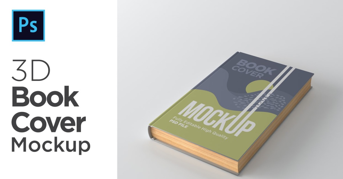 Rendering Booklet Cover Mockup Rendering Illustration Template