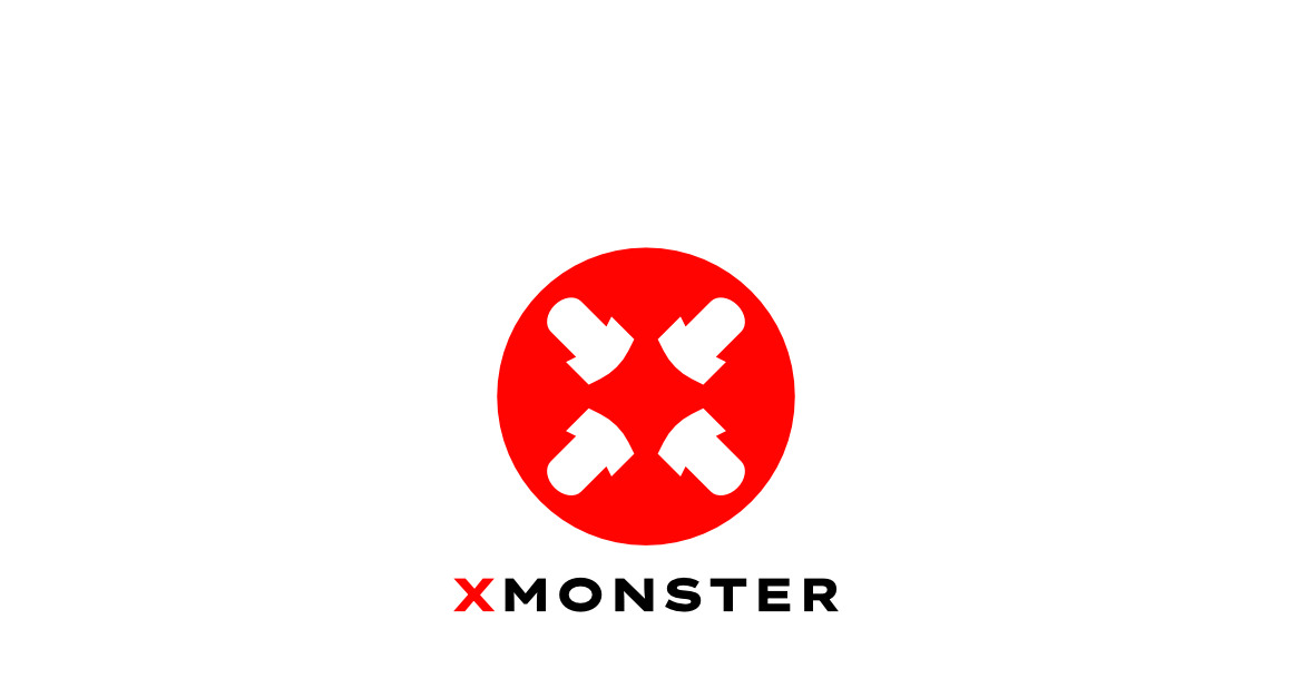 Création de logo dynamique rouge X rond - TemplateMonster