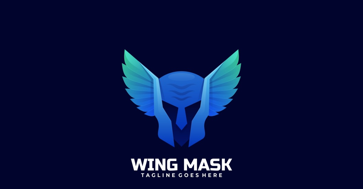 Wing Mask Gradient Logo Style #224964 - TemplateMonster