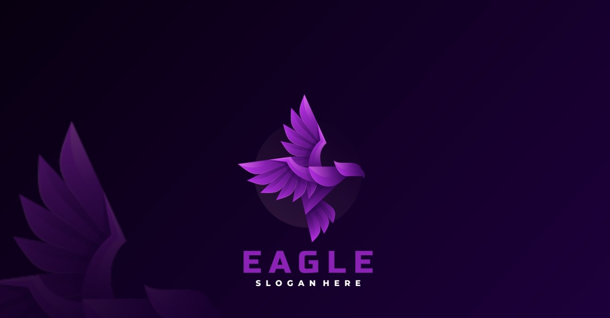 Vector Eagle Gradient Color Logo #225143 - TemplateMonster