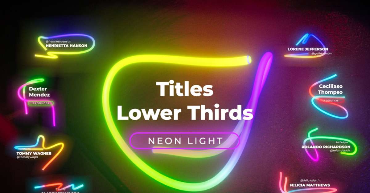 Neon Light Lower Thirds 3 - Modèle After Effects