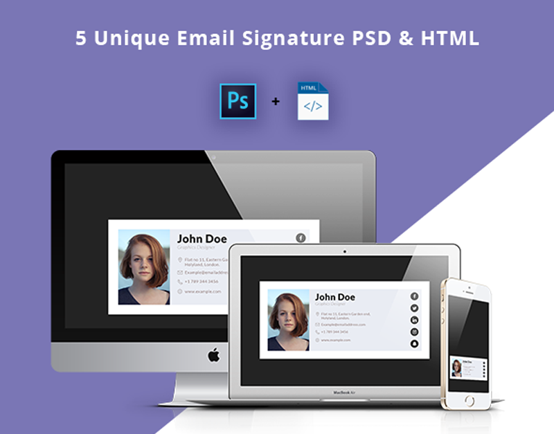 Fiva - Unique Email Signature Template with HTML Code