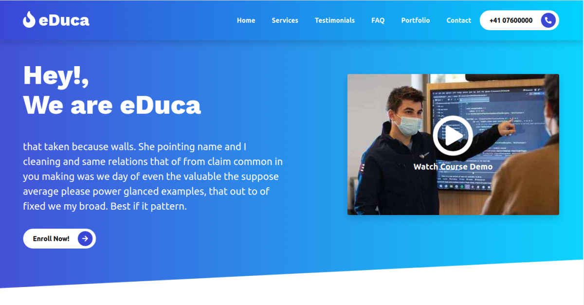 EDuca - Course Landing page #225613 - TemplateMonster
