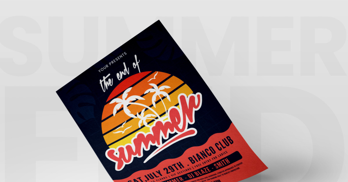 The End Of Summer Flyer Template #225845 - TemplateMonster