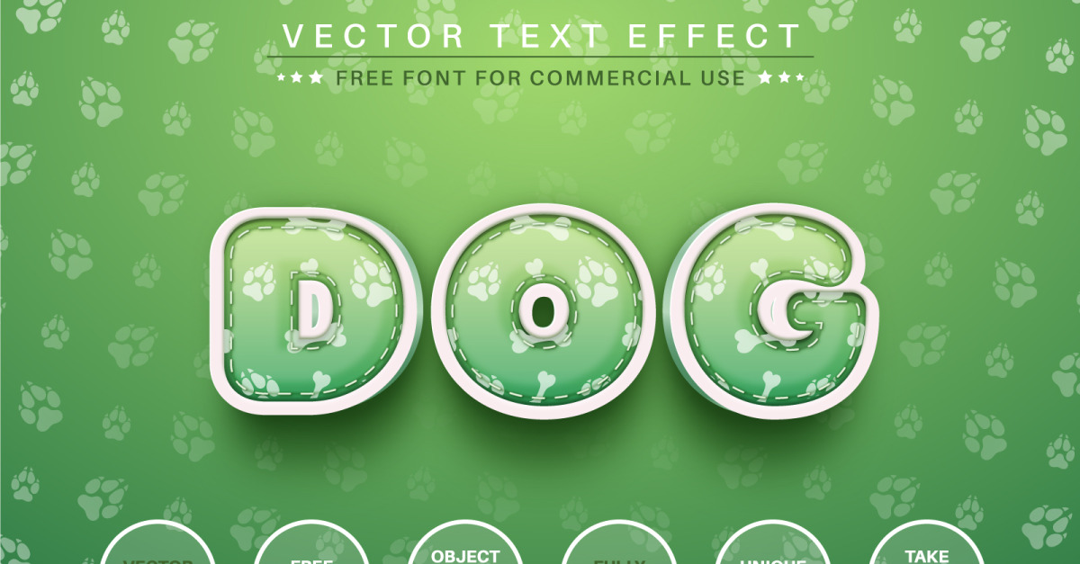 Big Dog - Editable Text Effect, Font Style, Graphics Illustration