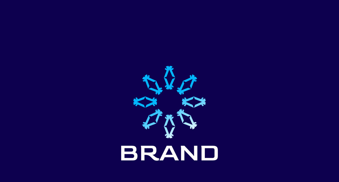 Gradientowe logo kryształów lodu #226246 - TemplateMonster