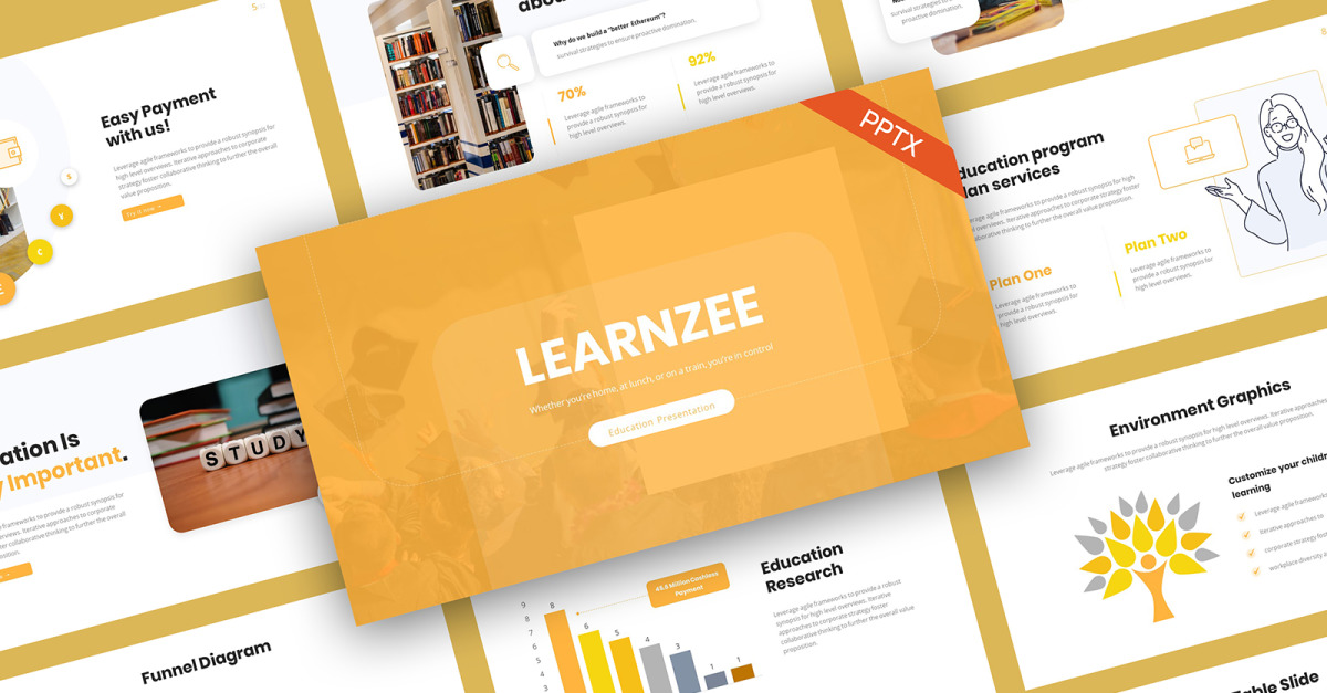 Modèle PowerPoint de formation Learnzee - TemplateMonster